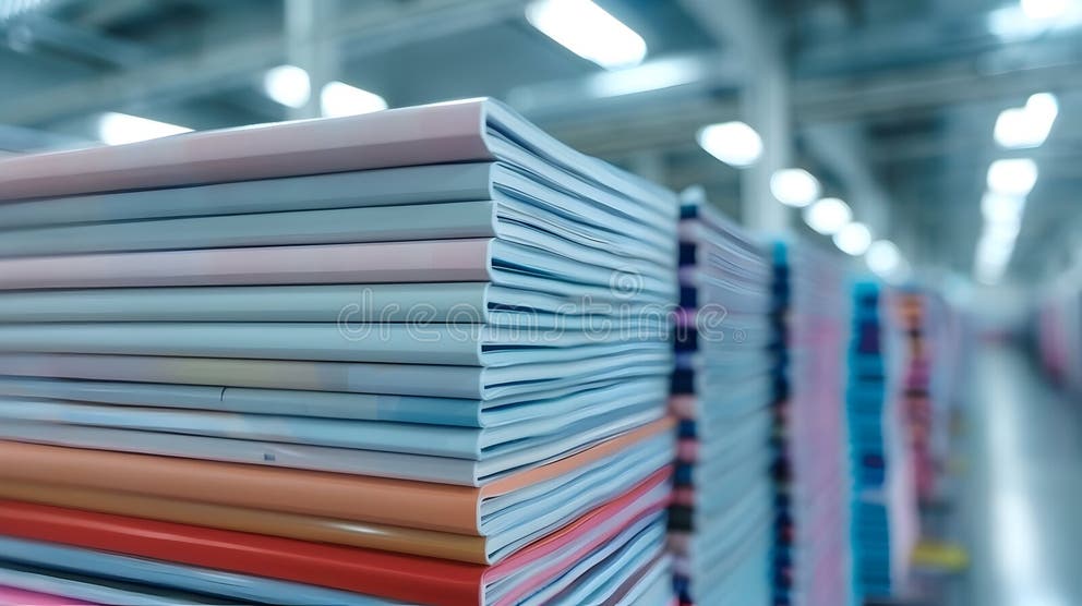Stacks of Colorful Notebooks Stock Image - Image of education ...