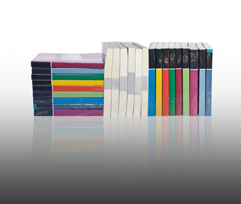 Stacks of Colorful Real Books Stock Photo - Image of supplies, isolated ...