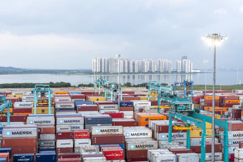 Tanjung Pelepas - Container Terminal, View on the Containers with Cargo ...