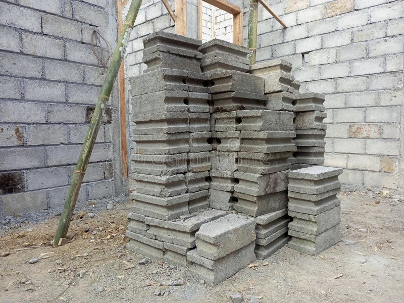 Stacks of Concrete Blocks in Construction Projects Stock Photo - Image ...