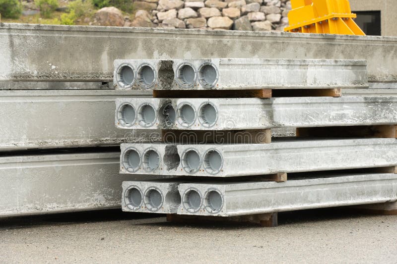 Stacks of Concrete Building Elements.. Stock Photo - Image of structure ...