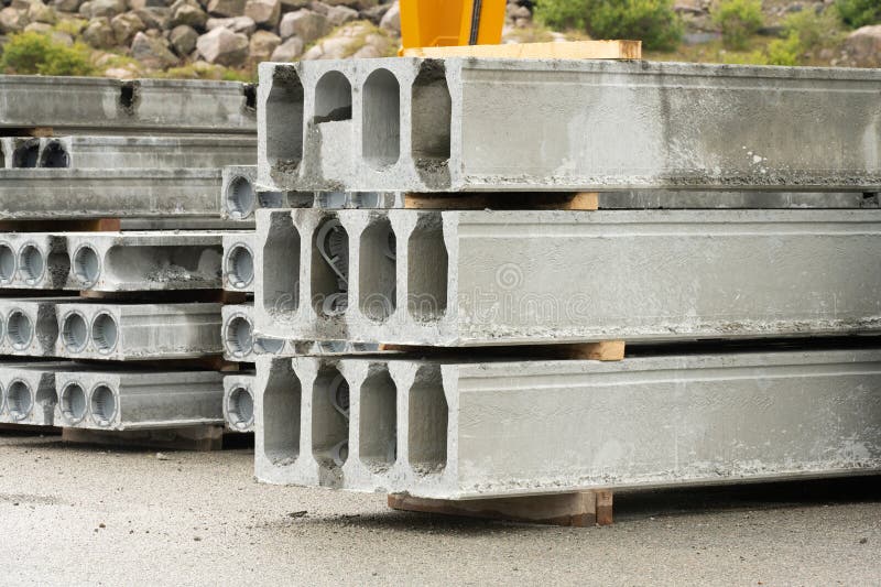 Stacks of Concrete Building Elements.. Stock Image - Image of brick ...