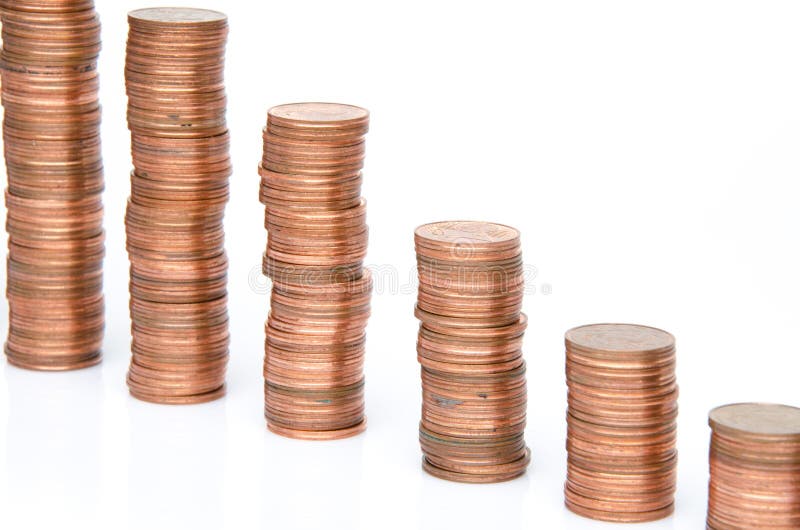 Stacks of copper coins stock photo. Image of fortune - 40611460