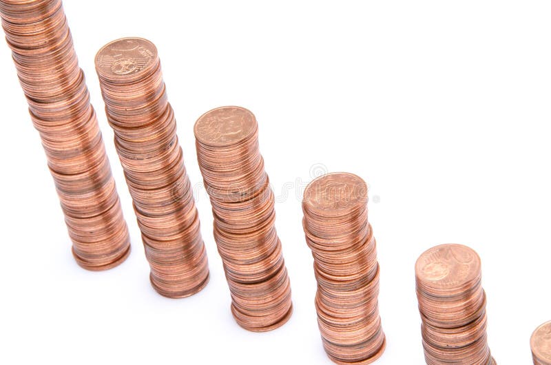 Stacks of copper coins stock image. Image of cash, coin - 40611519