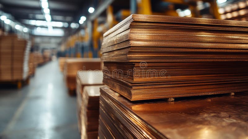 Stacks Copper Sheets Factory Warehouse Stock Photos - Free & Royalty ...