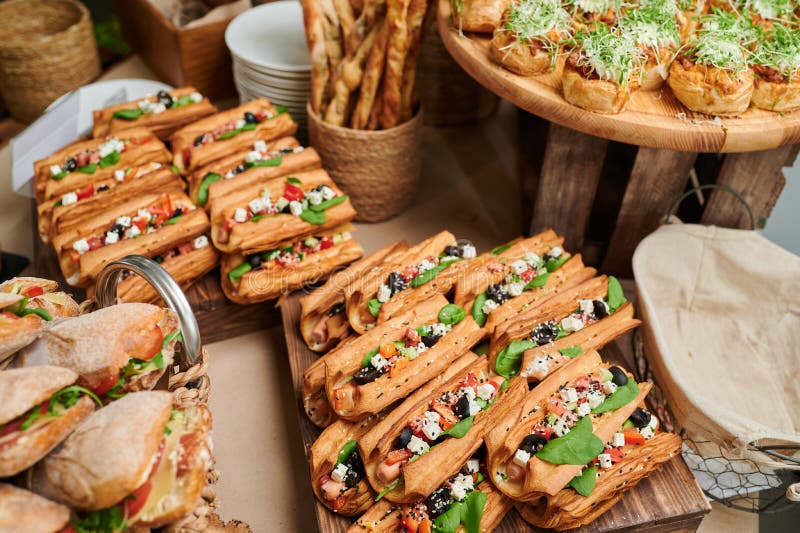 Stacks of Croissant Sandwich at Event Stock Image - Image of food ...