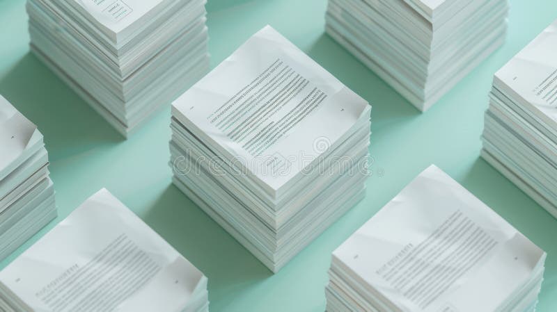 The Stacks of Documents. AI Generated Stock Photo - Image of formal ...