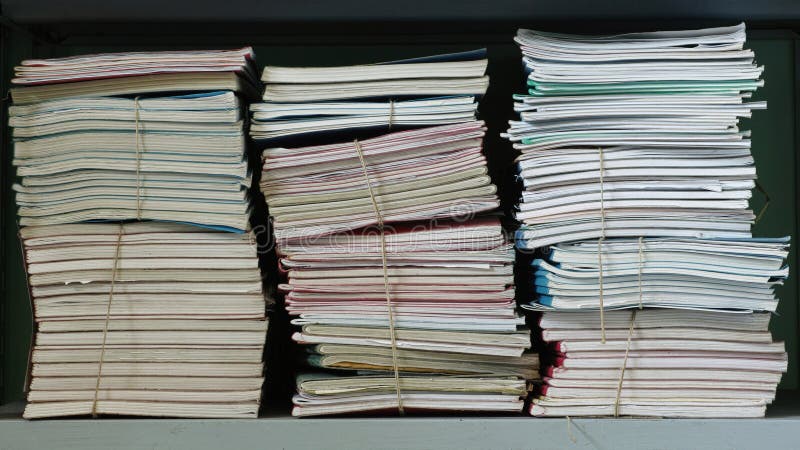 Stacks of Documents on a Shelf Stock Photo - Image of book, documents ...