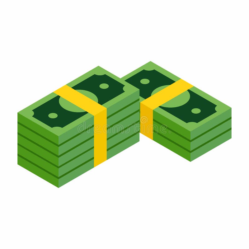 Stack of Dollars Icon, Icon Cartoon Stock Vector - Illustration of ...