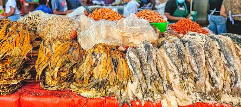 Stacks of Dried Fish at a Market Stall Stock Photo - Image of latin ...