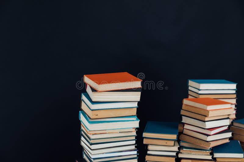 Stacks Educational Books Learning Black Background Stock Photos - Free & Royalty-Free Stock ...