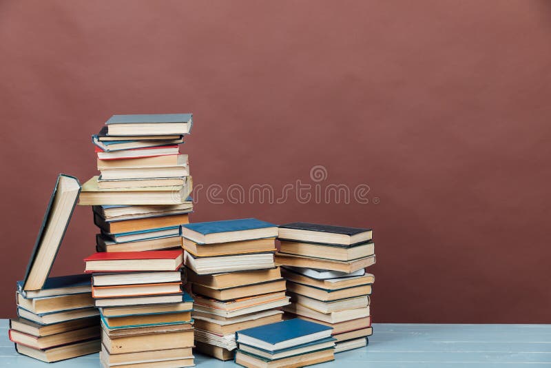 Stacks of Educational Books University School Library Stock Image ...
