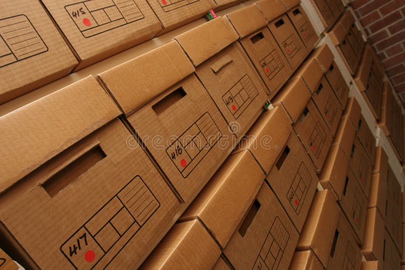 Stacks of file boxes stock photo. Image of records, storage - 494506
