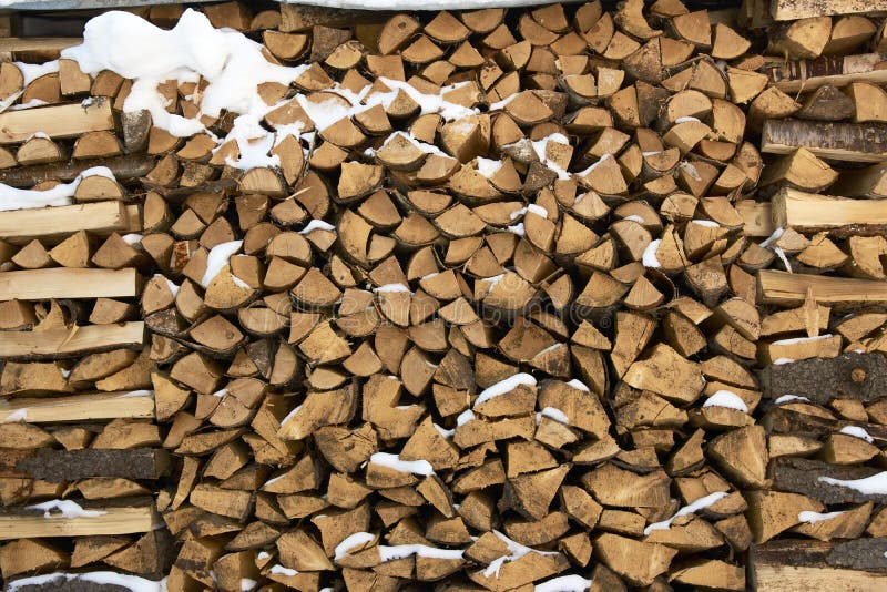 Firewood in snow stock image. Image of objects, foil - 23614113