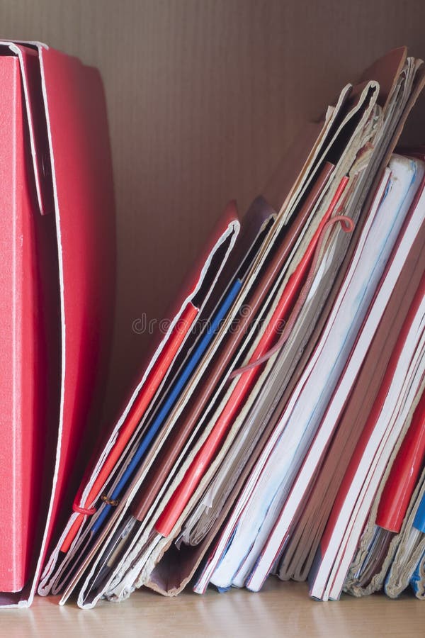 Stacks of Folders with Papers on the Desk Stock Photo - Image of ...