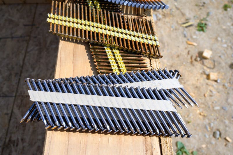 Stacks of Framing Nails Sitting on the Windowsill of a House Under ...