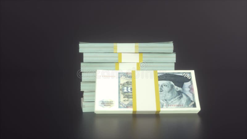 Stacks of German Deutsche Mark Banknotes on Dark Background with Soft ...