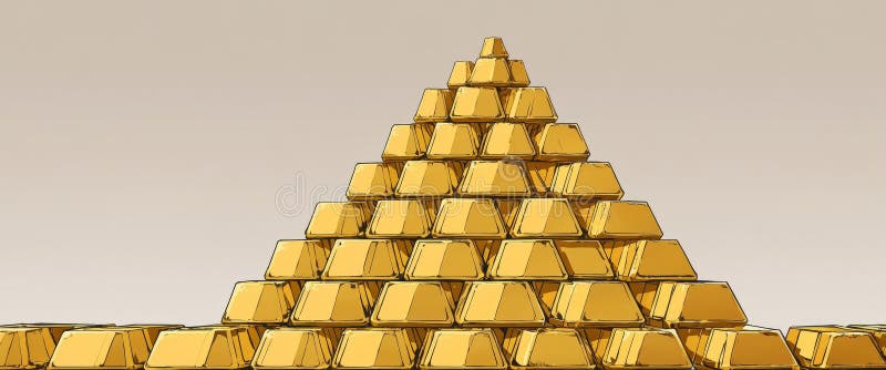 Stacks of Gold Bars in an Ascending Pyramid Shape, Illustrating Growing ...