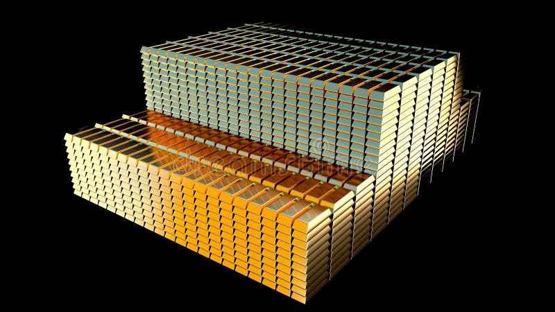 Stacks of gold bars stock illustration. Illustration of black - 101497580