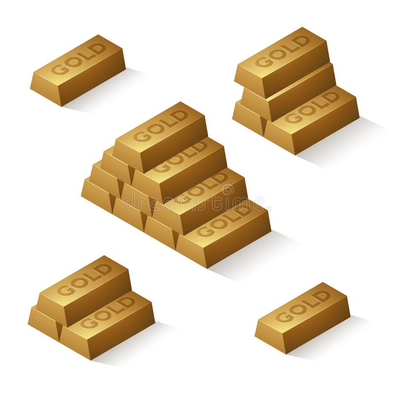 Stacks of Gold Bars with Darker Embossed Text Stock Vector ...