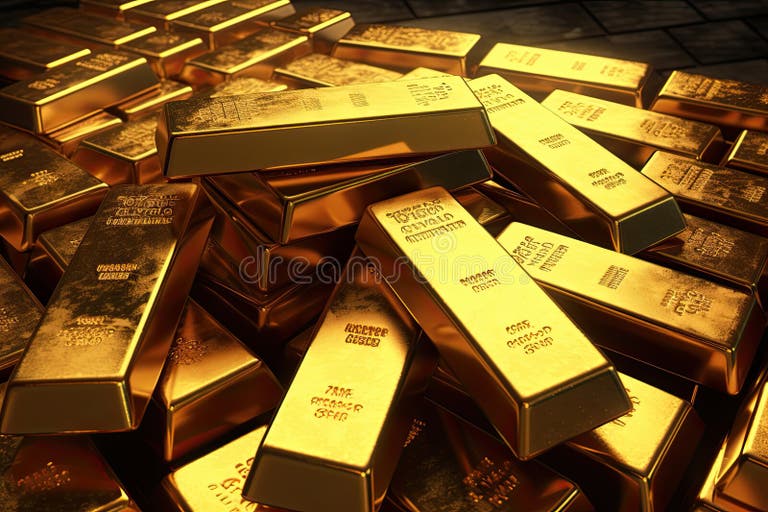 Stacks of gold bars stock illustration. Illustration of ingot - 281504410