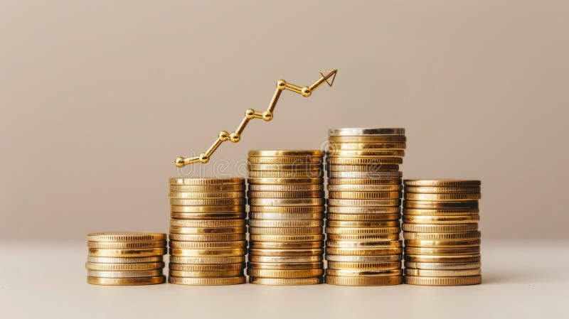Stacks Gold Coins Arrow Chart Showing Growth Stock Photos - Free & Royalty-Free Stock Photos ...