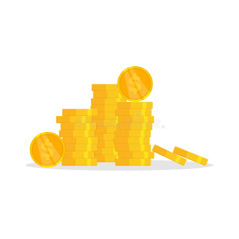 Stacks of Gold Coins, Banking Deposit. Vector Flat Illustration Stock ...