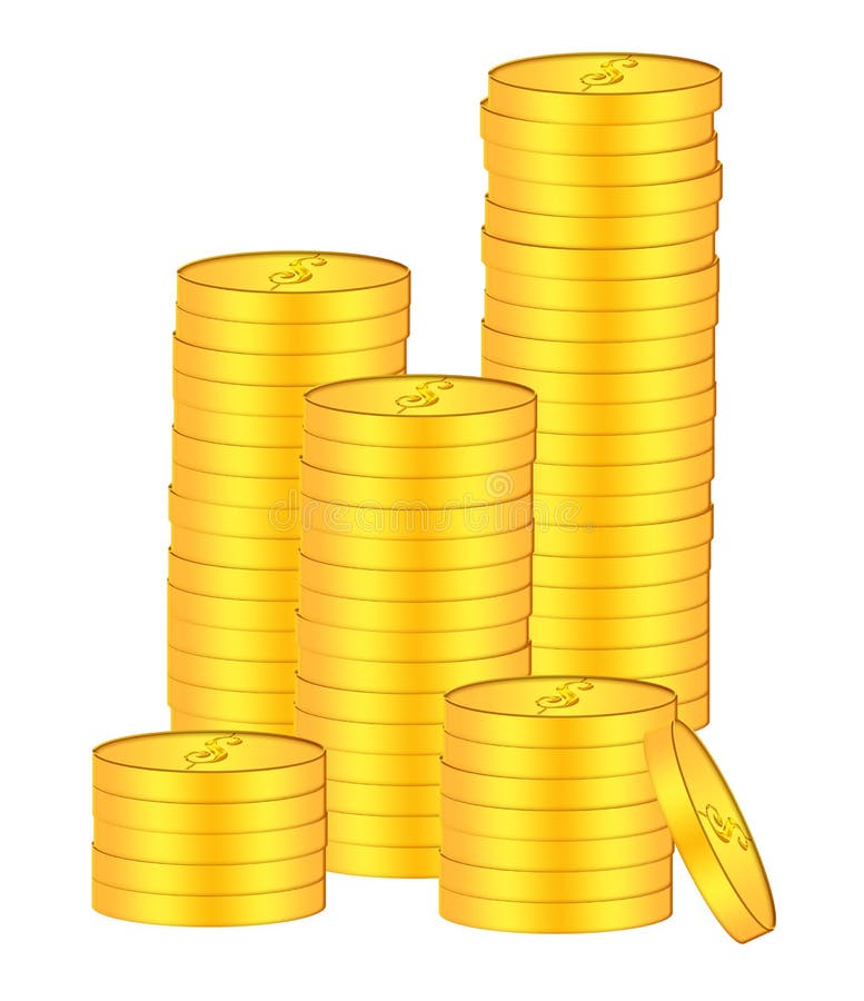 Stacks of Gold Coins Bullion Illustration Stock Illustration ...