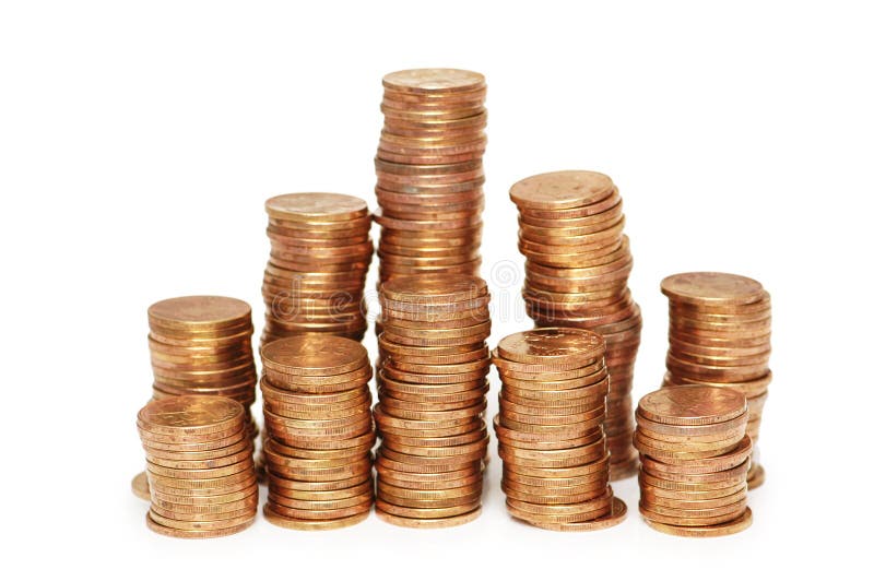 Money Stacks of Australian Coins Stock Image - Image of saving, save ...