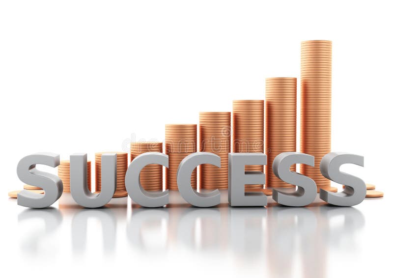 Stacks of Gold Coins. Success Concept Stock Illustration - Illustration ...