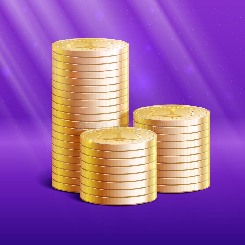 Stacks of Gold Coins, Vector Illustration. Stock Vector - Illustration ...