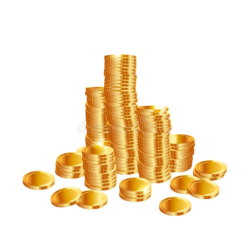 Stacks of gold coins stock vector. Illustration of money - 63394833