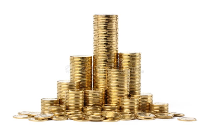 Piles of gold coins stock photo. Image of money, heap - 16812996
