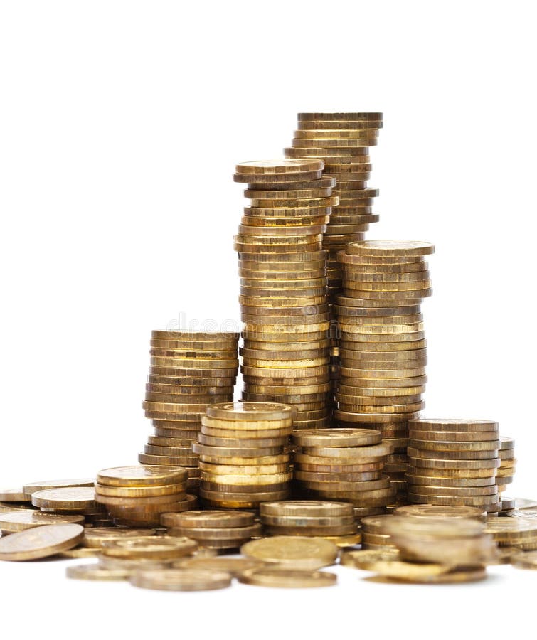 Row of coin stacks stock image. Image of payment, financial - 22464877