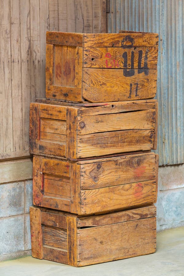 Old wood boxes stock image. Image of rough, antique, corrugated - 30286879