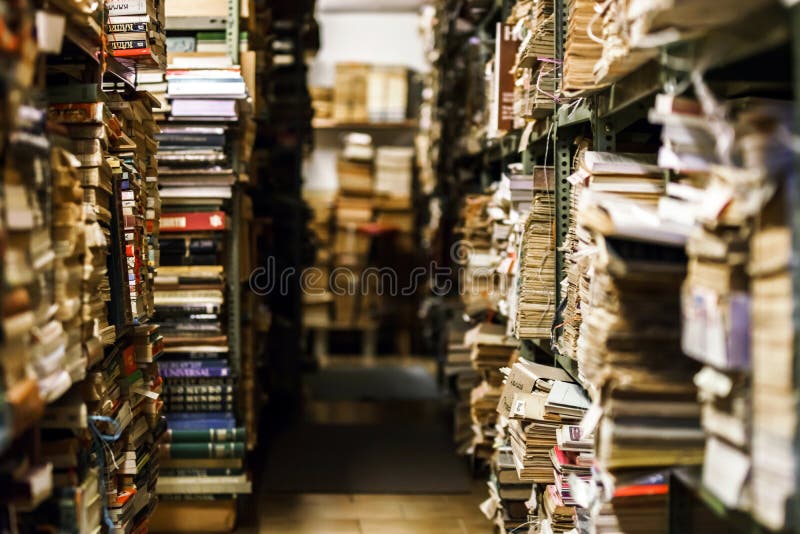 Stacks with many old books stock image. Image of document - 35452821