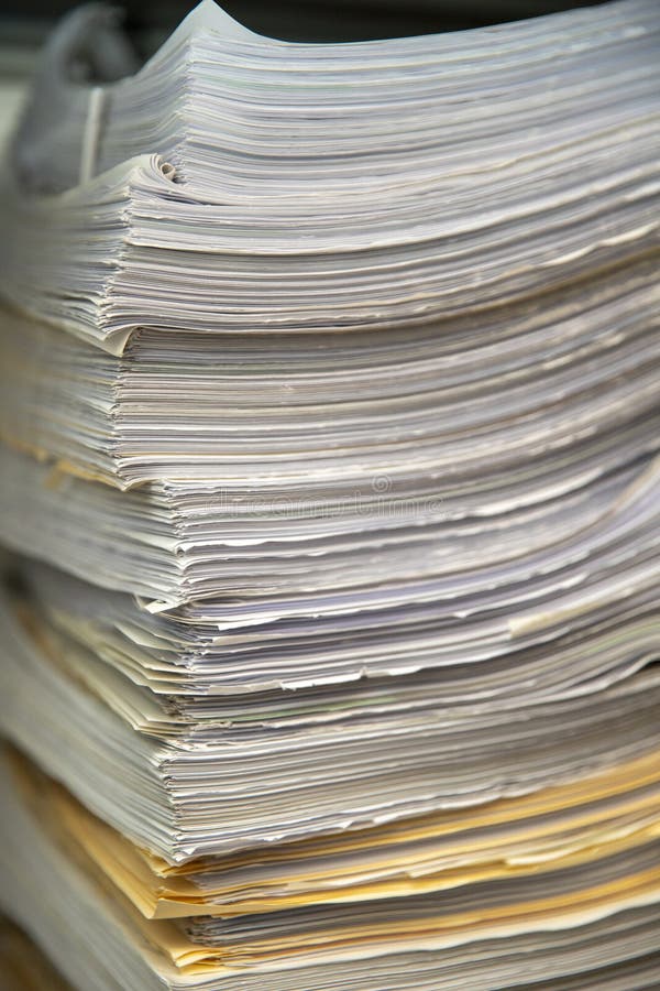 Piles of Many Papers, Administrative Documents Stock Image - Image of ...