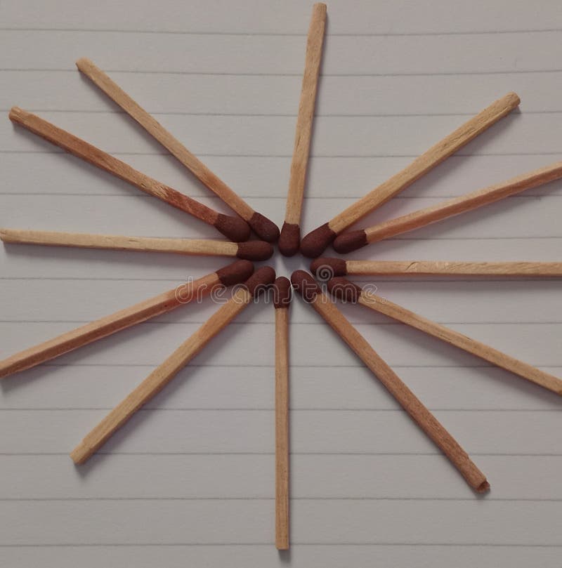 Stacks of Matchsticks Form a Round Pattern Stock Image - Image of ...