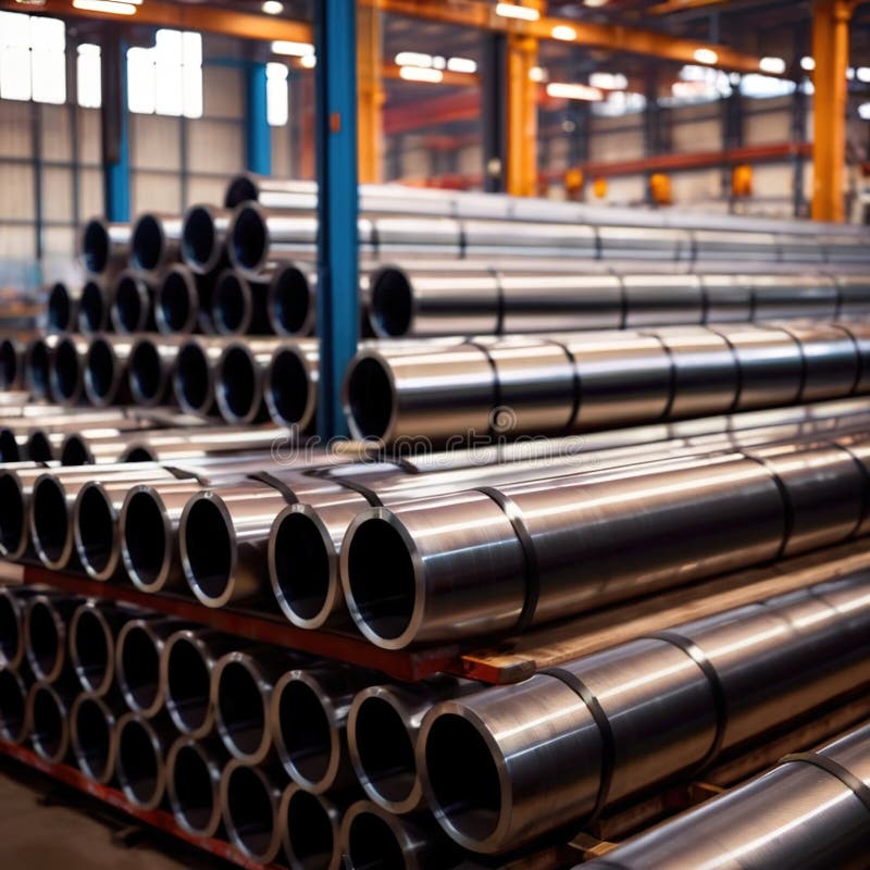 Stacks of Metal Pipes, Construction Components for Industry, in Storage ...