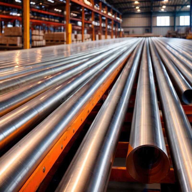 Stacks of Metal Pipes, Construction Components for Industry, in Storage ...