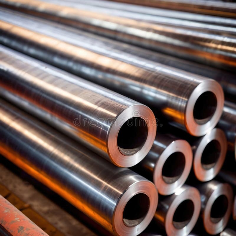 Stacks of Metal Pipes, Construction Components for Industry, in Storage ...
