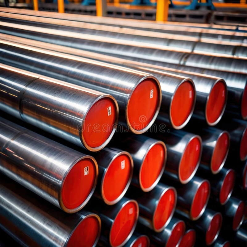 Stacks of Metal Pipes, Construction Components for Industry, in Storage ...
