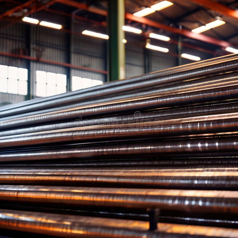 Stacks of Metal Pipes, Construction Components for Industry, in Storage ...