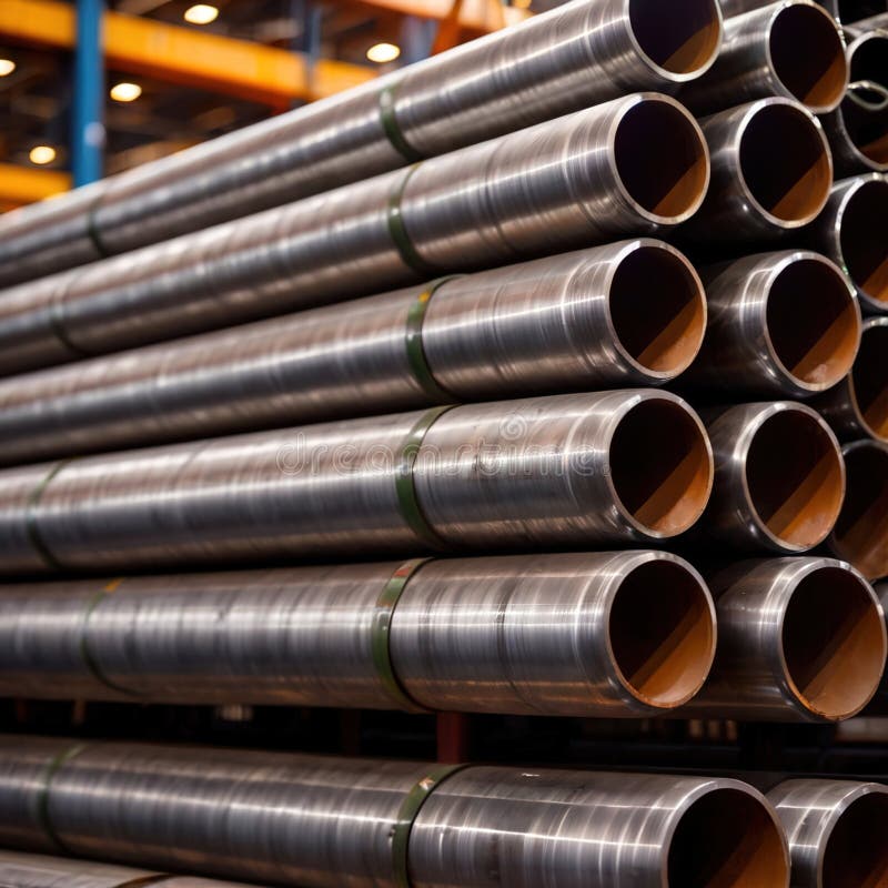 Stacks of Metal Pipes, Construction Components for Industry, in Storage ...