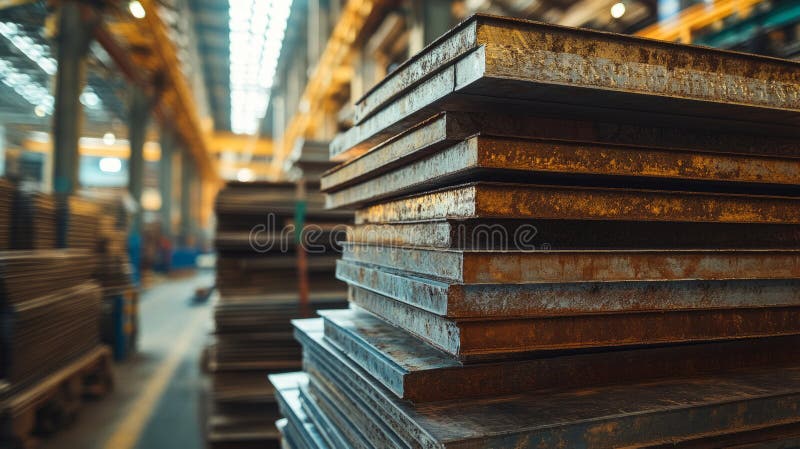 Stacks Metal Sheets Industrial Factory Setting Stock Photos - Free ...