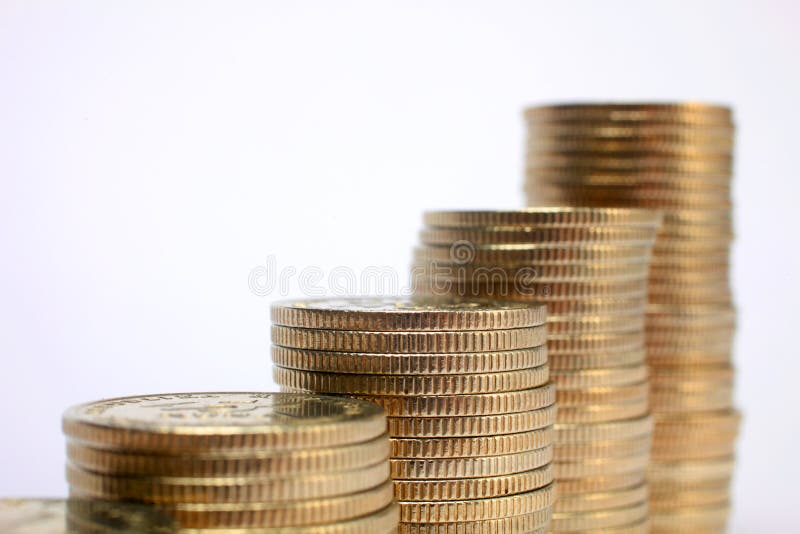 Stacks of money coins stock image. Image of closeup, market - 94462191
