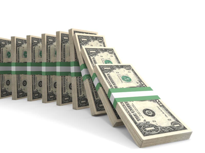 Stacks of Money. One Dollar Stock Illustration - Illustration of domino ...