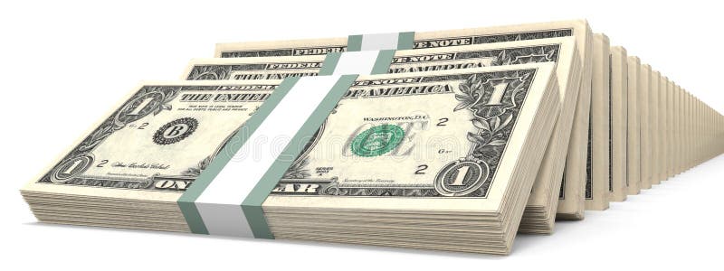 Stacks of Money. One Dollar Stock Illustration - Illustration of making ...