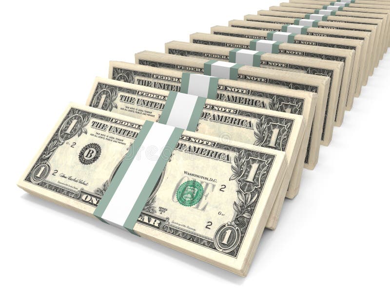 Stacks of Money. One Dollar Stock Illustration - Illustration of ...