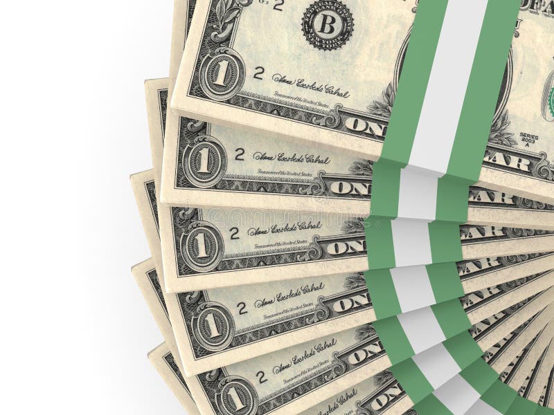 Stacks of Money. One Dollar Stock Illustration - Illustration of bill ...